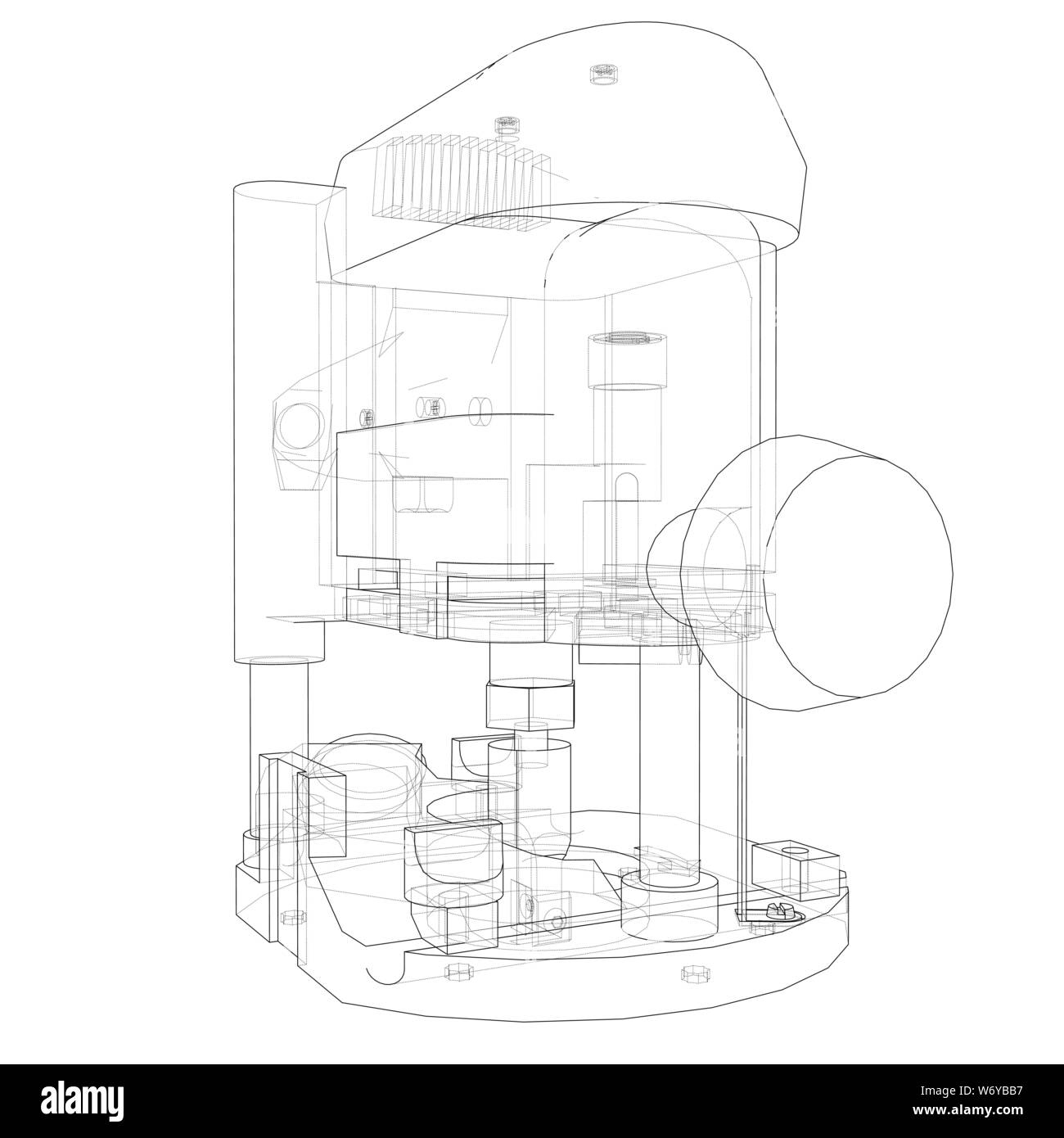 Outline milling machine. Vector Stock Vector Image & Art - Alamy