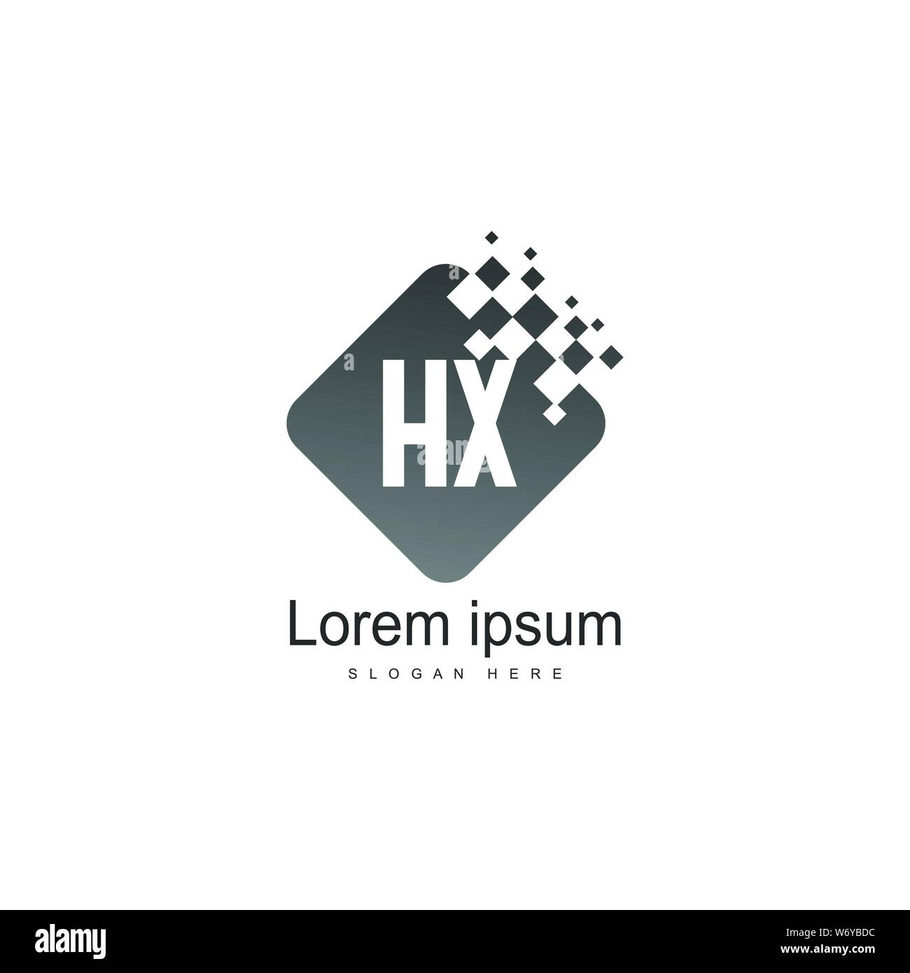 Initial HX logo template with modern frame. Minimalist HX letter logo ...