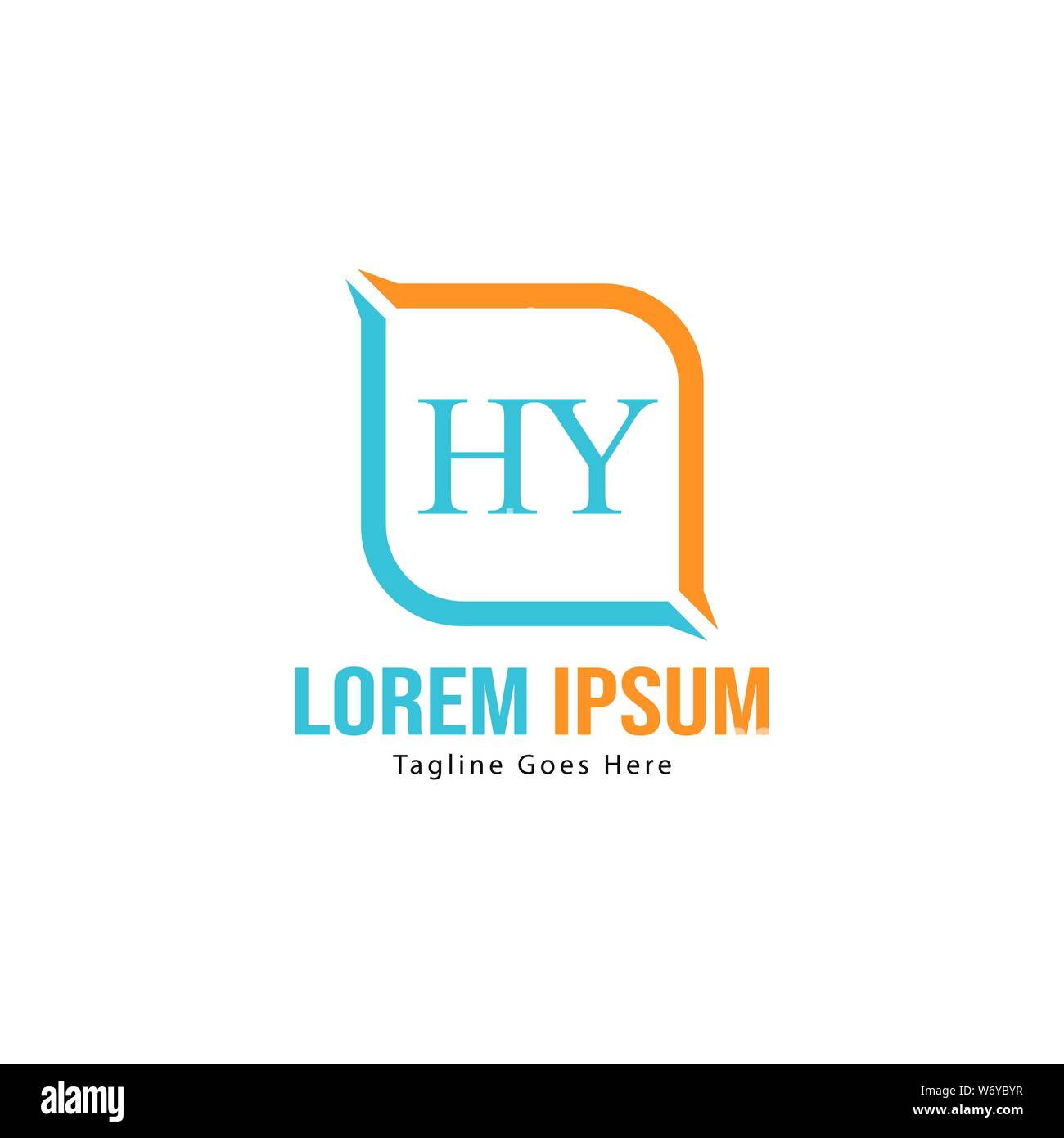 Initial HY logo template with modern frame. Minimalist HY letter logo ...