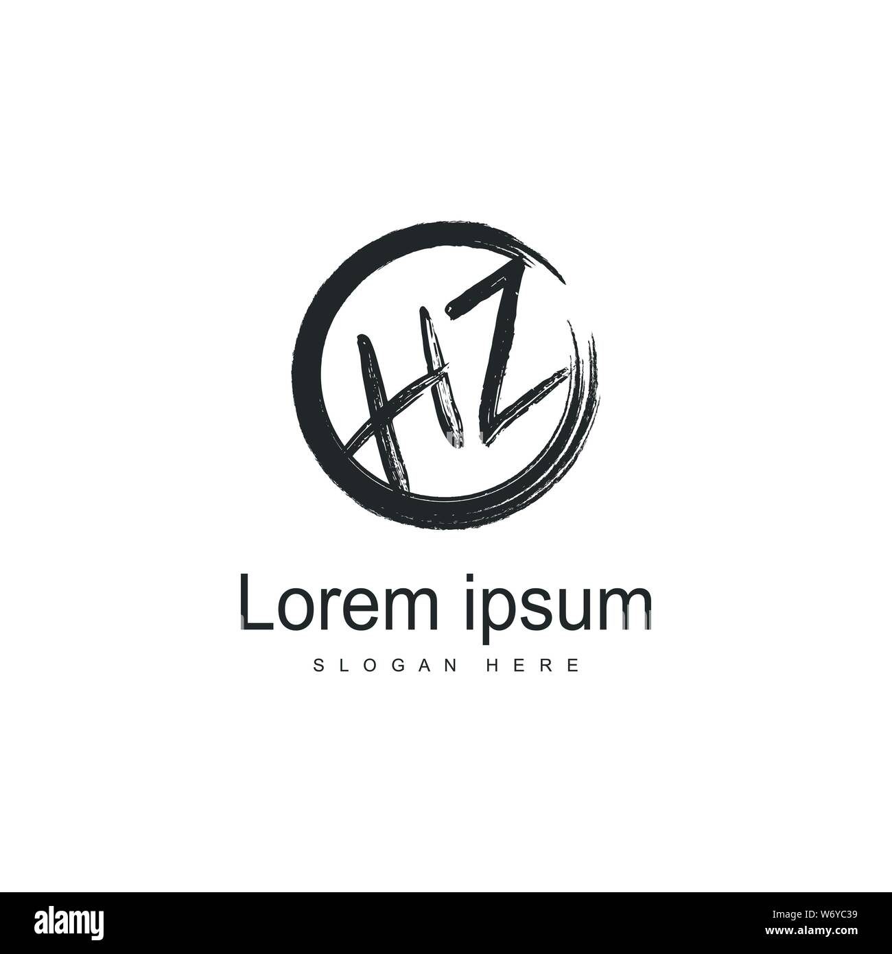 Initial HZ logo template with modern frame. Minimalist HZ letter logo ...