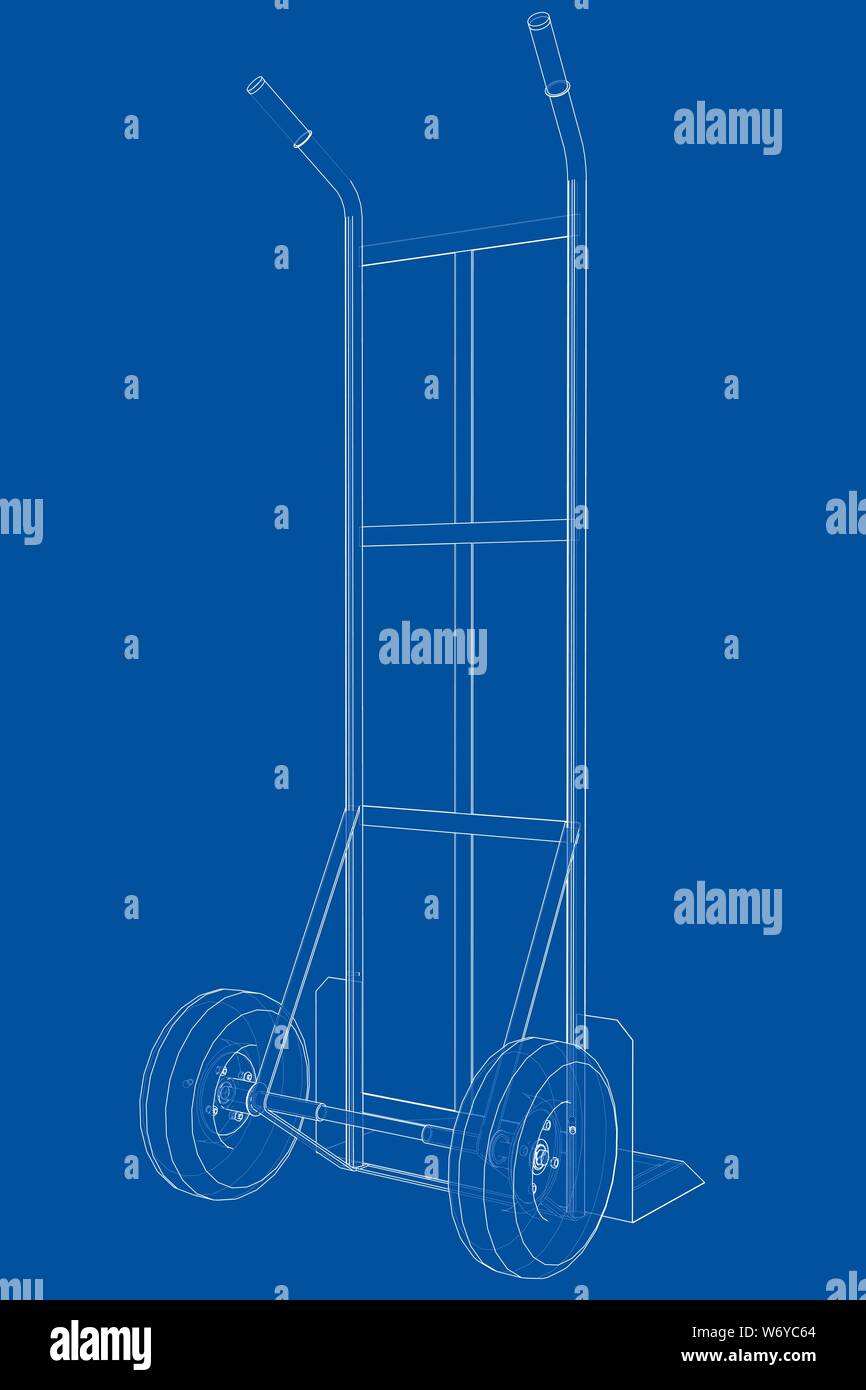 Outline delivery trolley or hand truck. Vector Stock Vector Image & Art ...