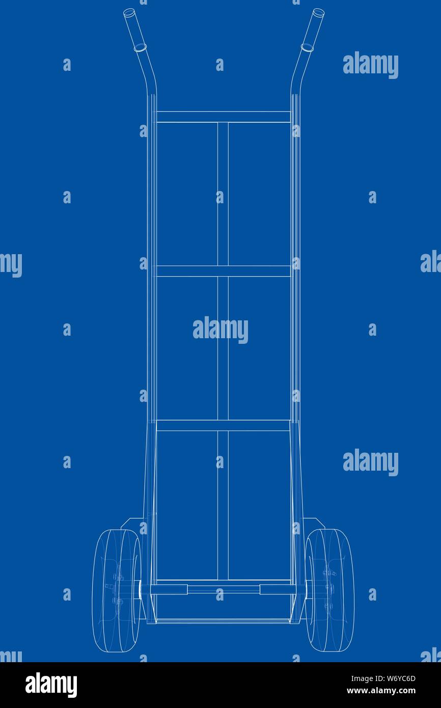 Outline delivery trolley or hand truck. Vector Stock Vector Image & Art ...