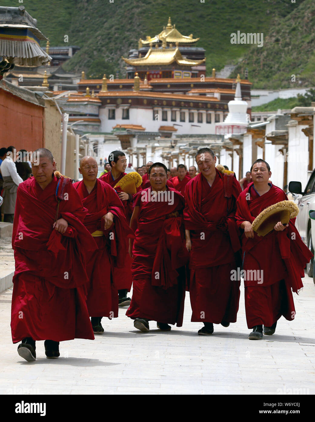 Xiahe, GANSU, CHINA. 1st Aug, 2019. Labrang Monastry in Xiahe, the ...