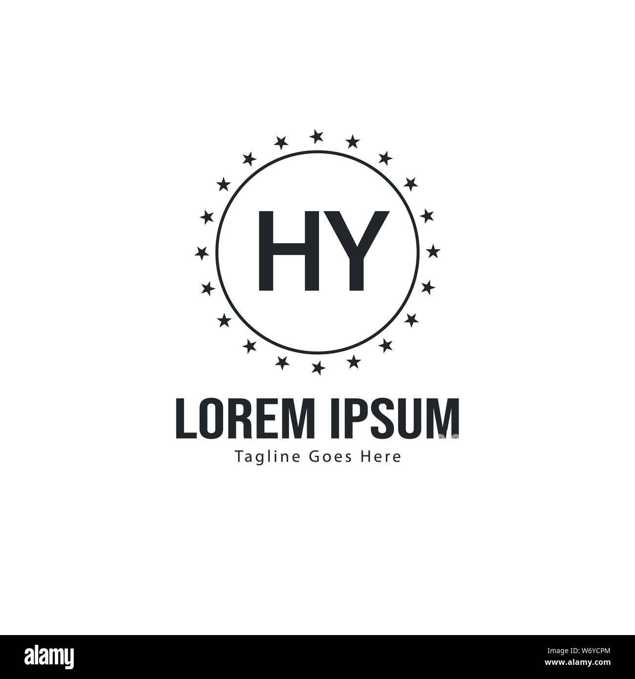 Initial HY logo template with modern frame. Minimalist HY letter logo ...