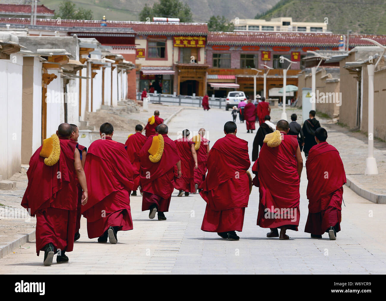 Xiahe, GANSU, CHINA. 1st Aug, 2019. Labrang Monastry in Xiahe, the ...