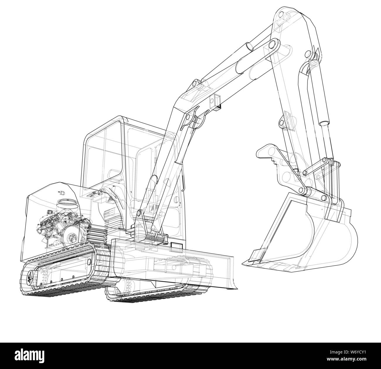 Sketch of Small Treactor with Actor. Vector Stock Vector Image & Art ...