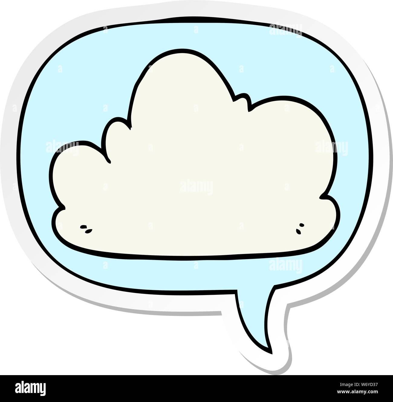 cartoon cloud with speech bubble sticker Stock Vector Image & Art - Alamy