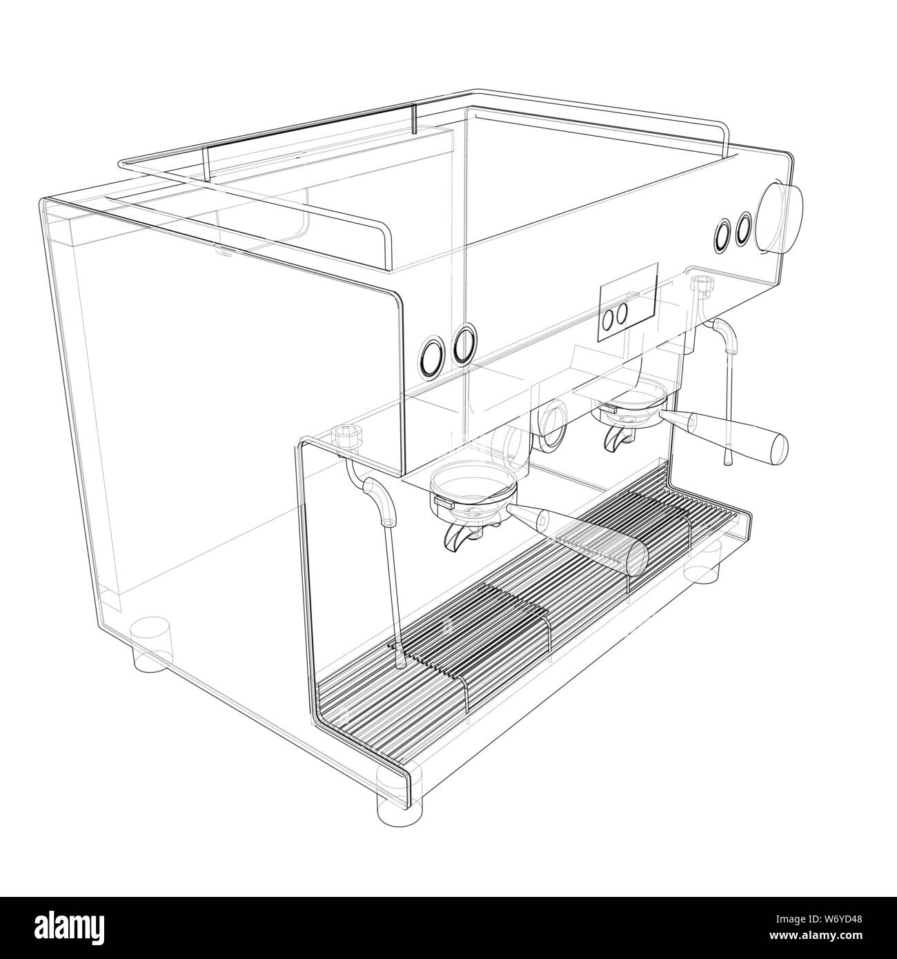 Outline coffee machine. Vector Stock Vector Image & Art - Alamy