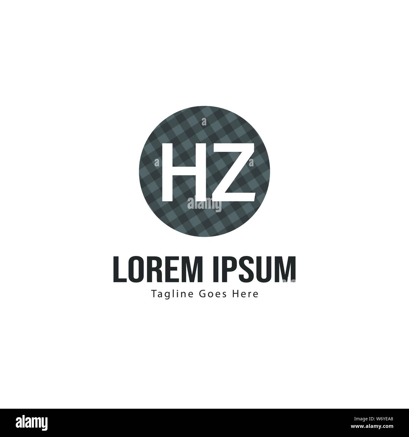 Initial HZ logo template with modern frame. Minimalist HZ letter logo ...