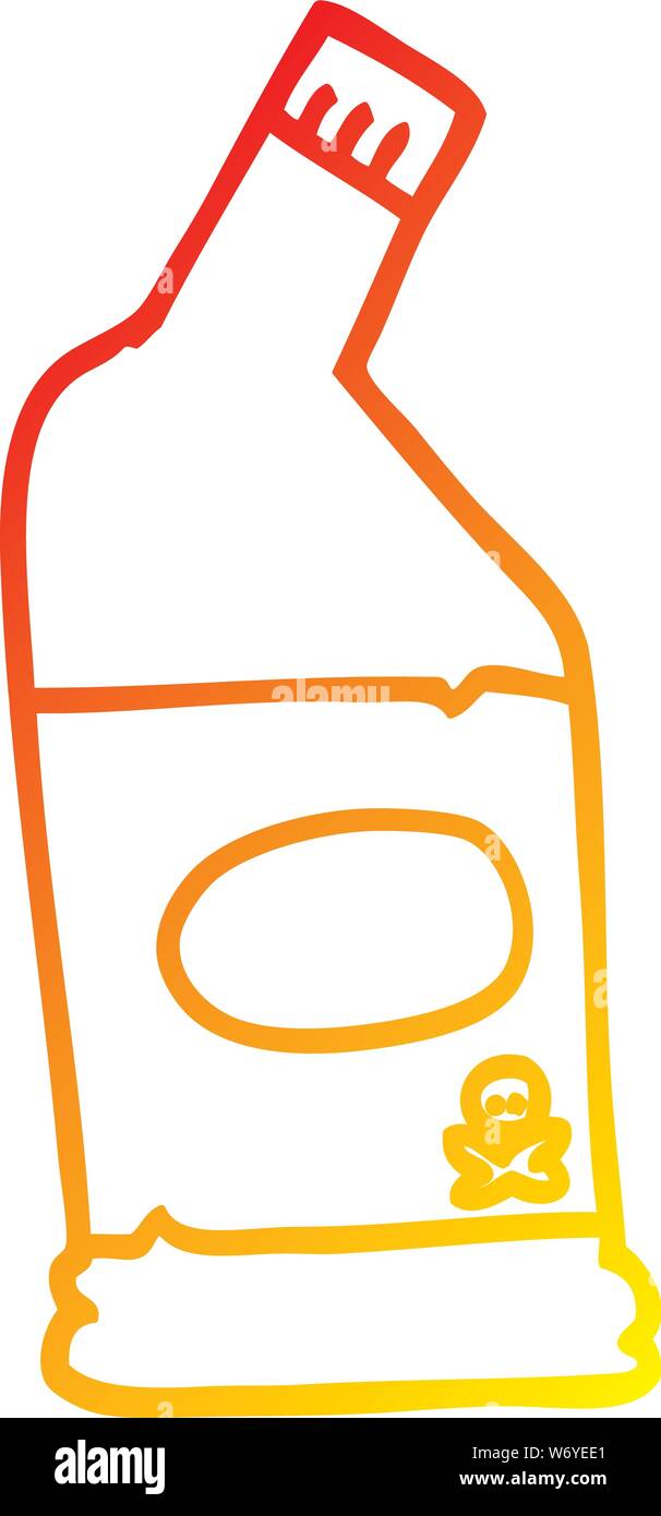 warm gradient line drawing of a cartoon bleach cleaner Stock Vector ...