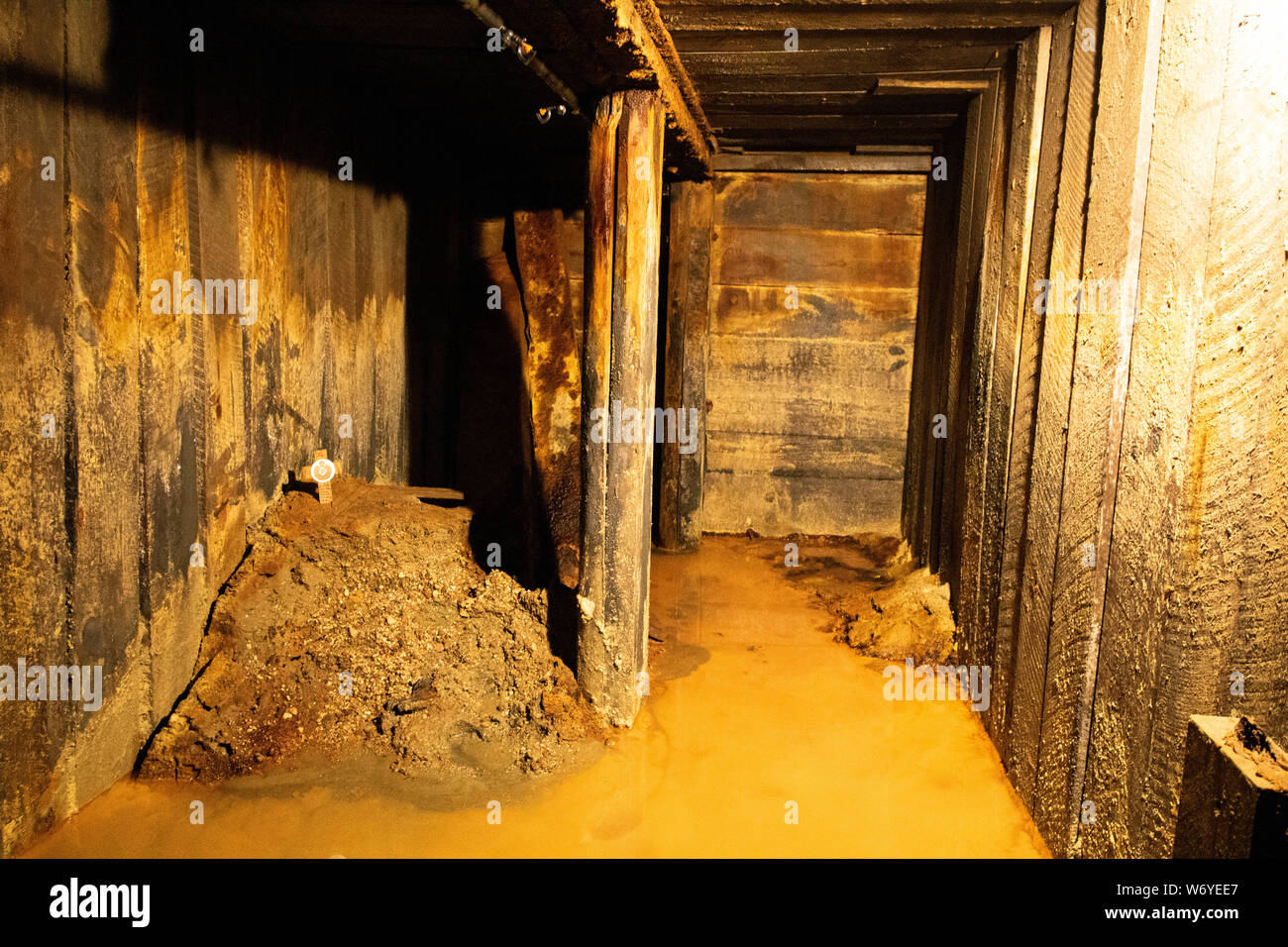 Below thr First World War Trenches, while drained of flood water now ...