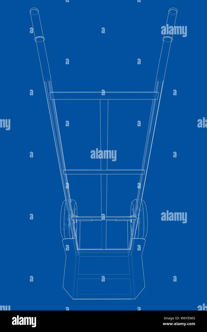Outline delivery trolley or hand truck. Vector Stock Vector Image & Art ...