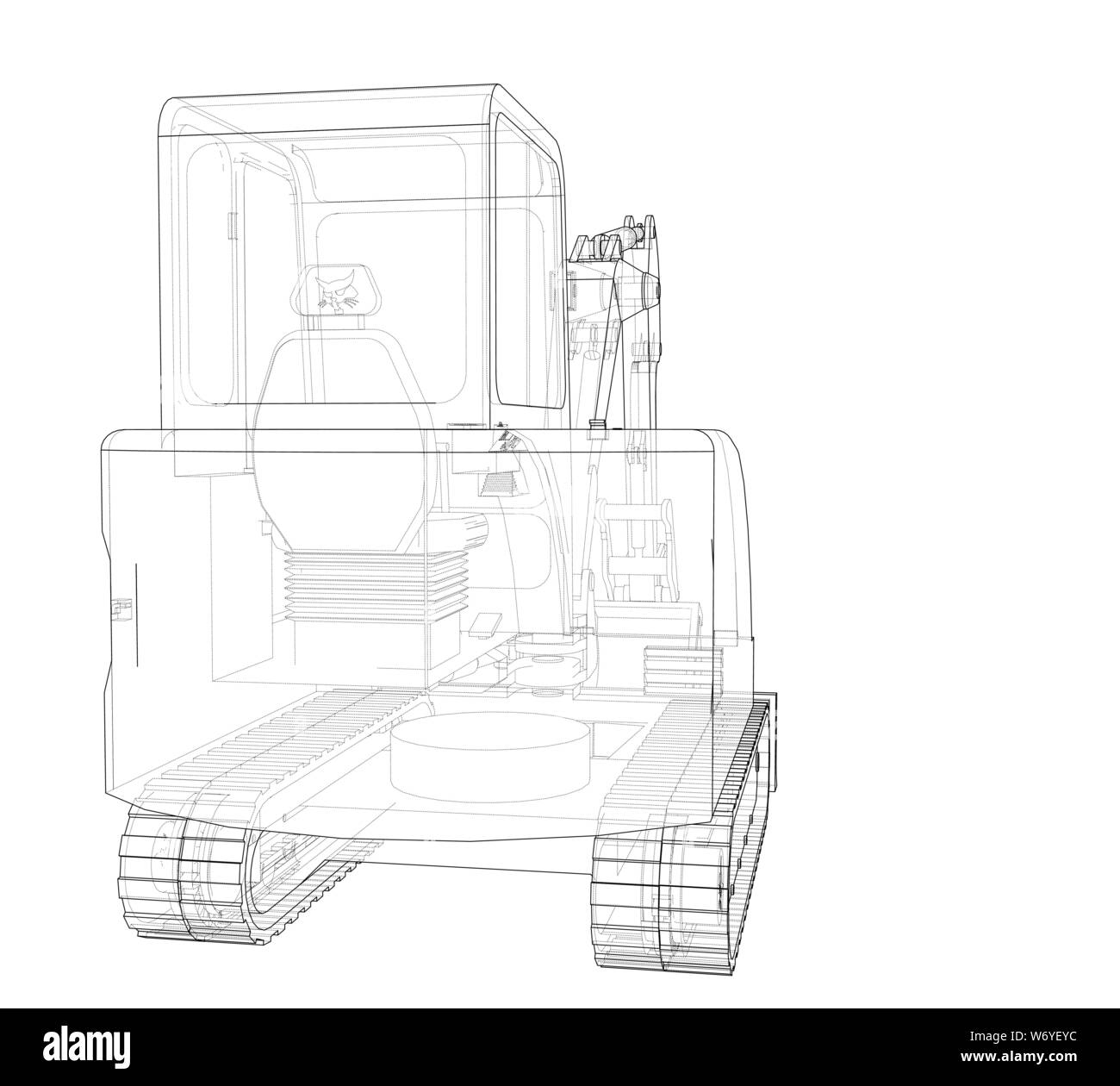 Sketch of Small Treactor with Actor. Vector Stock Vector Image & Art ...