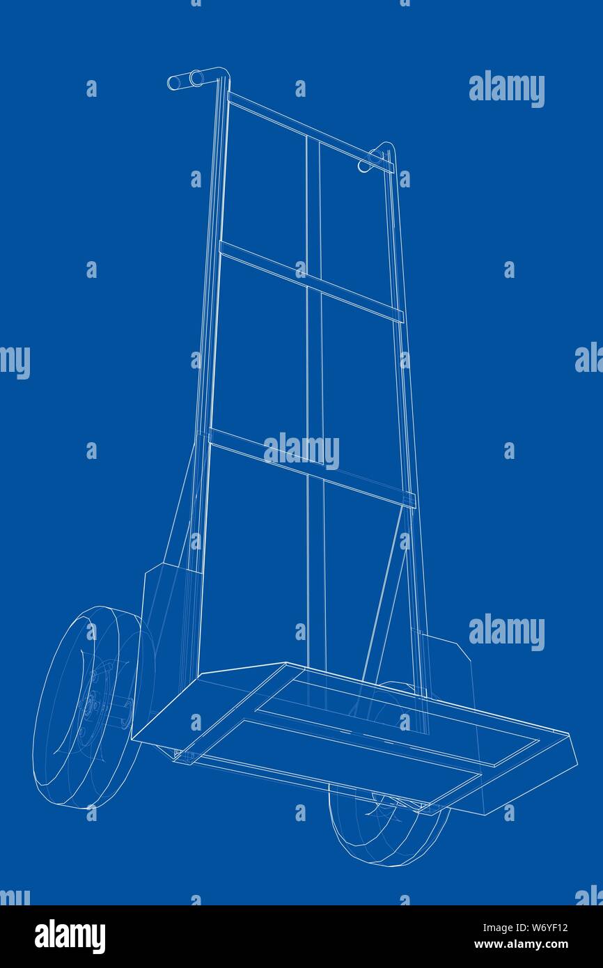 Outline delivery trolley or hand truck. Vector Stock Vector Image & Art ...