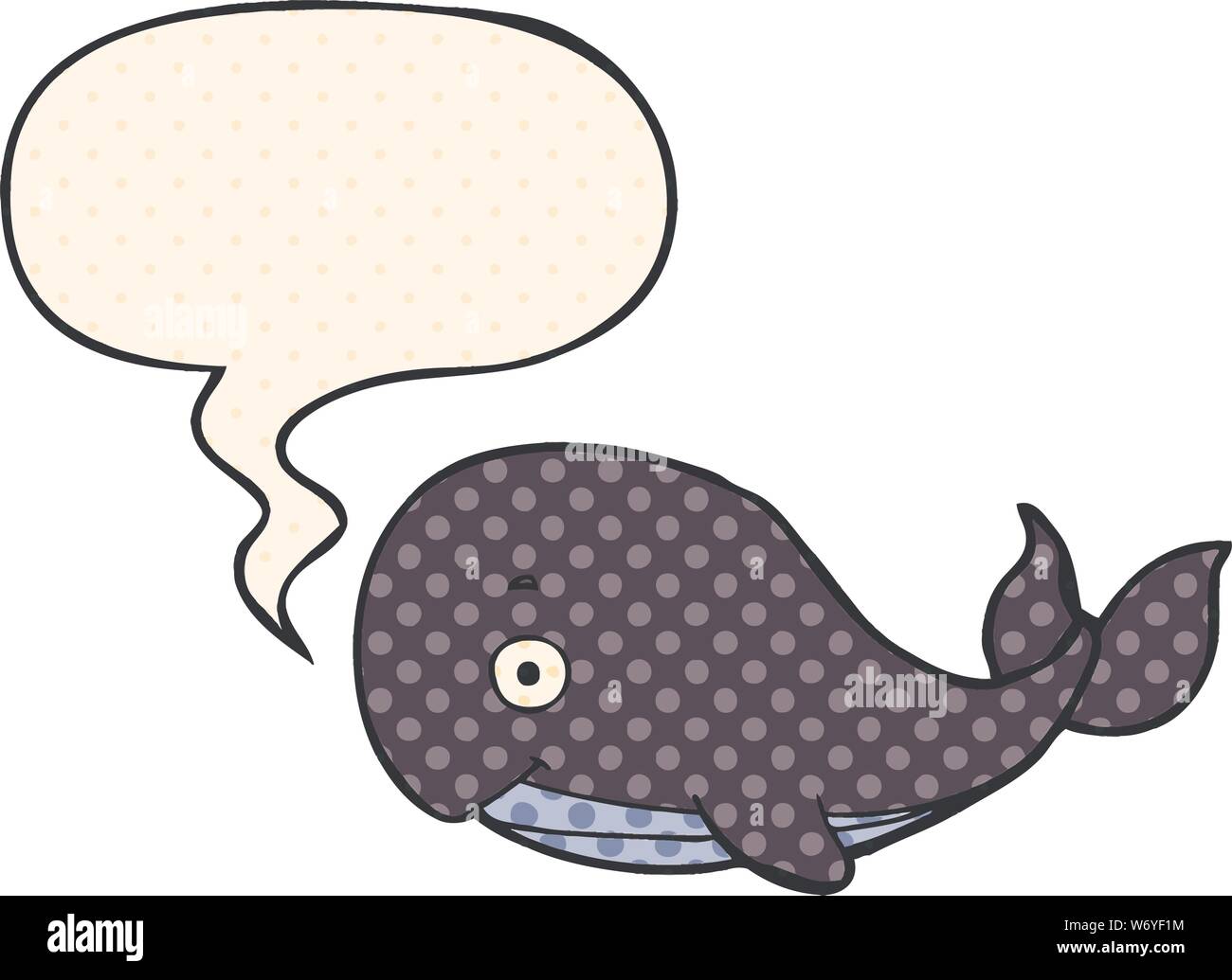 cartoon whale with speech bubble in comic book style Stock Vector Image ...