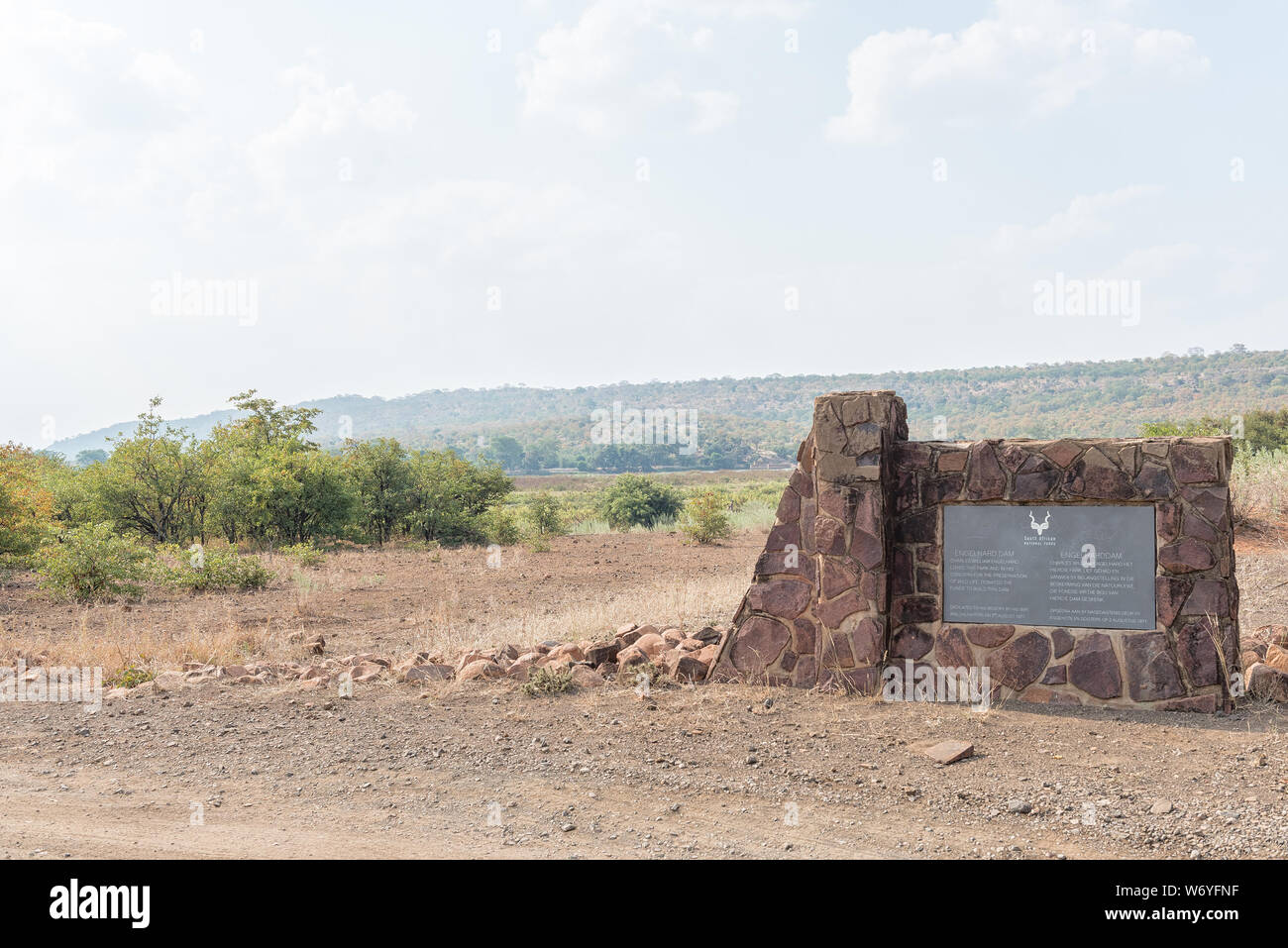 KRUGER NATIONAL PARK, SOUTH AFRICA - MAY 7, 2019: A memorial plaque at ...
