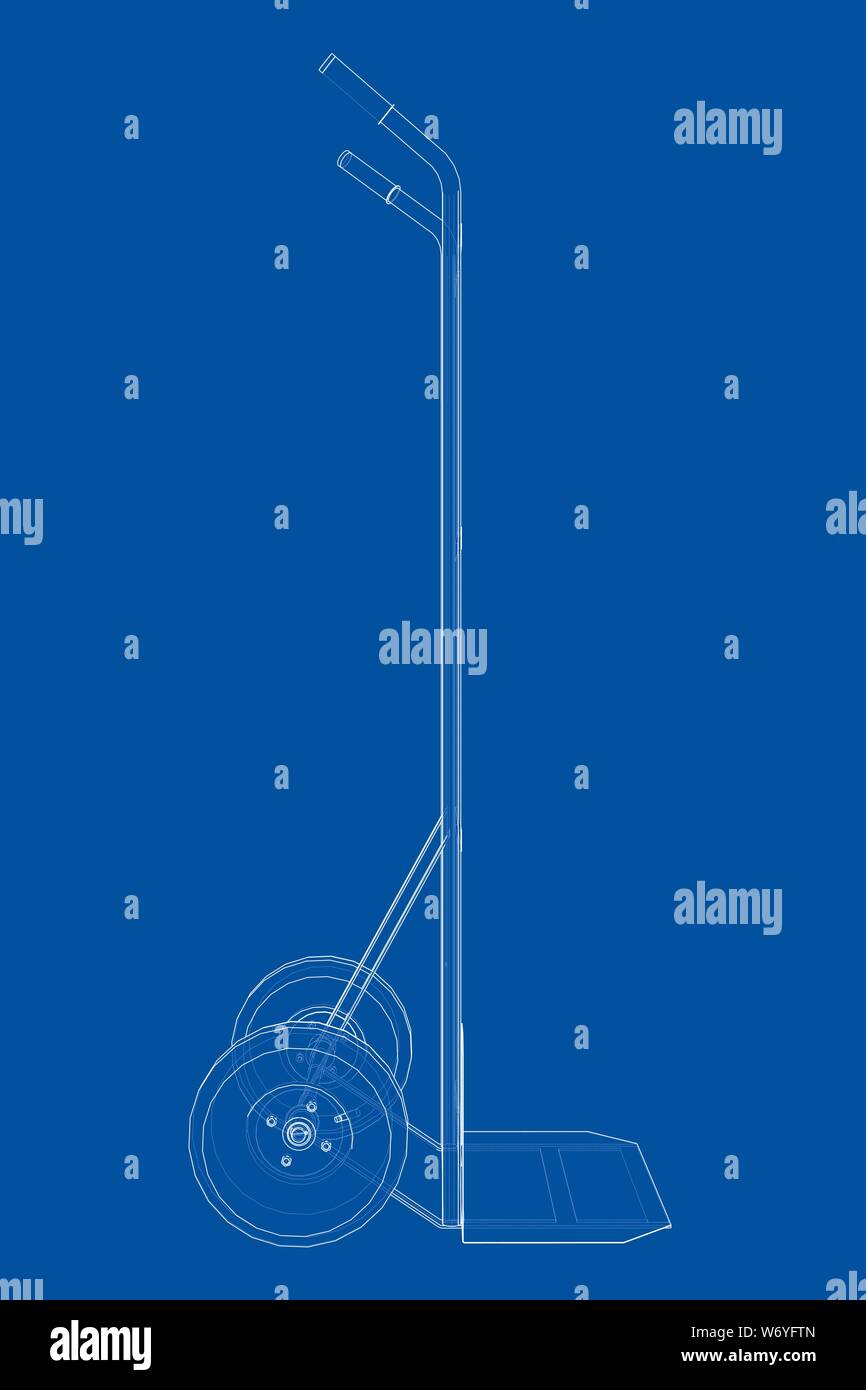 Outline delivery trolley or hand truck. Vector Stock Vector Image & Art ...