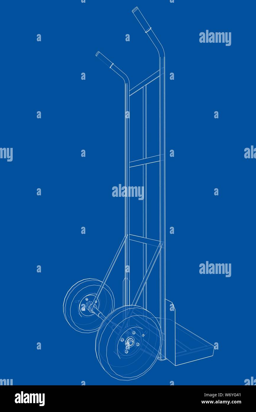 Outline delivery trolley or hand truck. Vector Stock Vector Image & Art ...