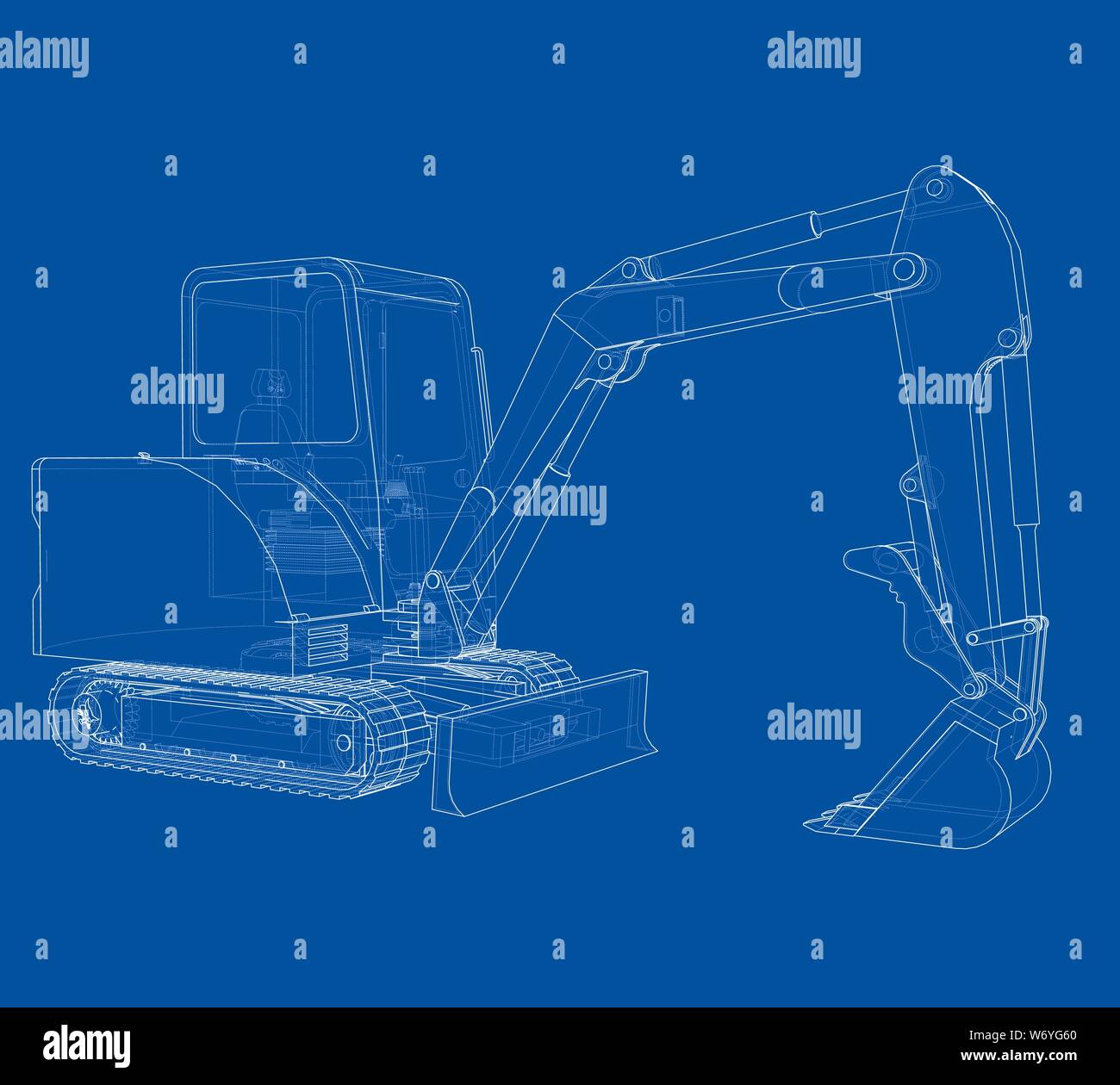 Sketch of Small Treactor with Actor. Vector Stock Vector Image & Art ...