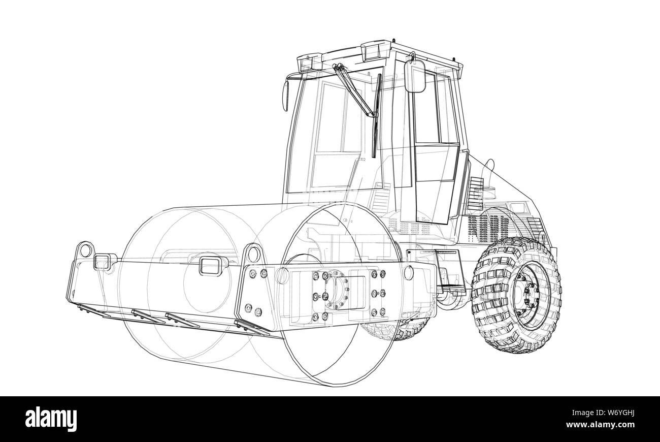 Construction machine. Asphalt compactor vector Stock Vector Image & Art ...