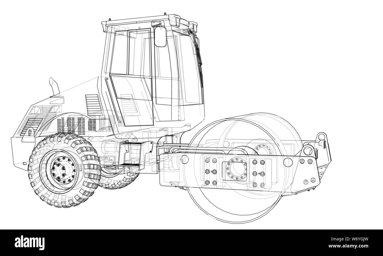 Construction machine. Asphalt compactor vector Stock Vector Image & Art ...