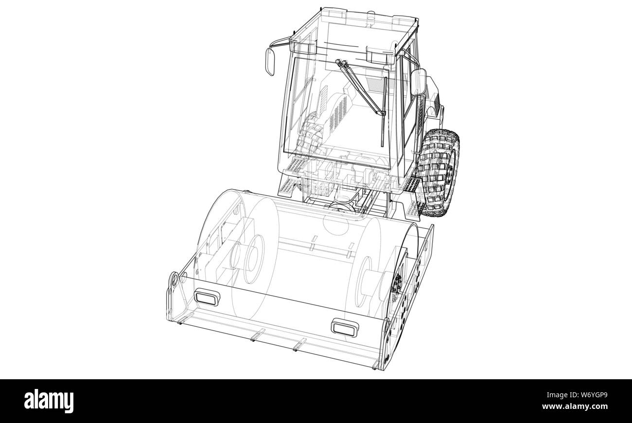 Construction machine. Asphalt compactor vector Stock Vector Image & Art ...