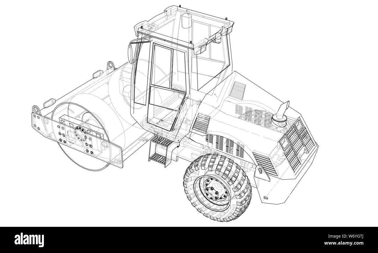 Construction machine. Asphalt compactor vector Stock Vector Image & Art ...