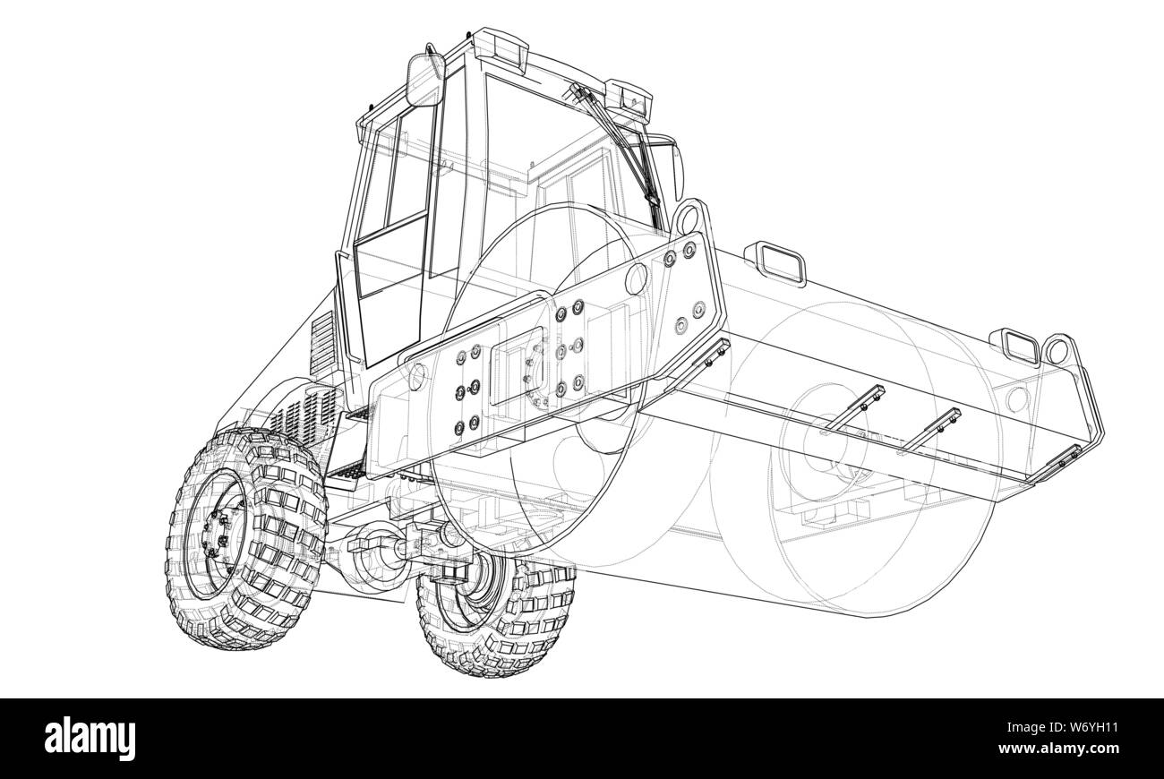 Construction machine. Asphalt compactor vector Stock Vector Image & Art ...