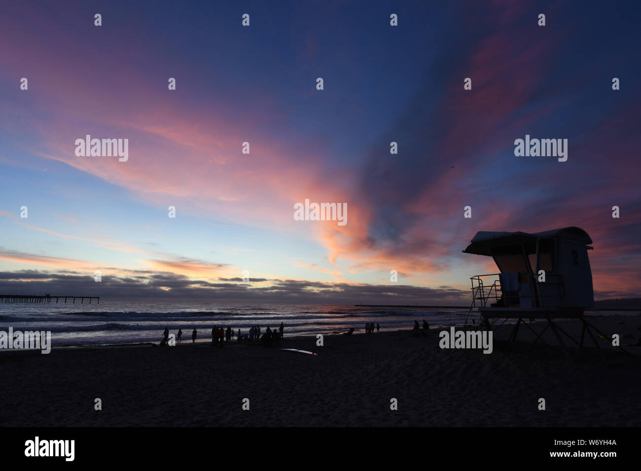 Sunset Ocean Beach San Diego California Stock Photo - Alamy