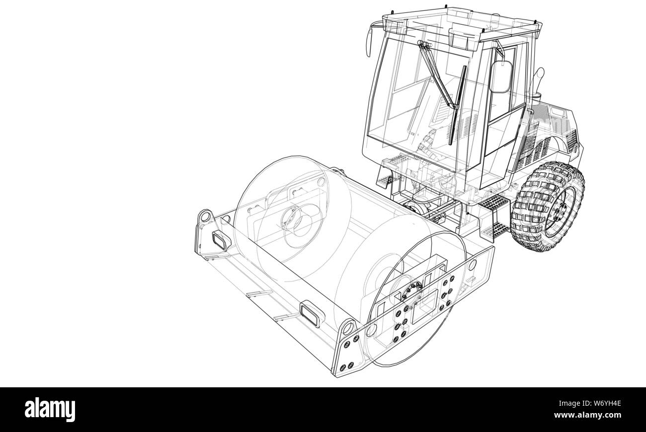 Construction machine. Asphalt compactor vector Stock Vector Image & Art ...