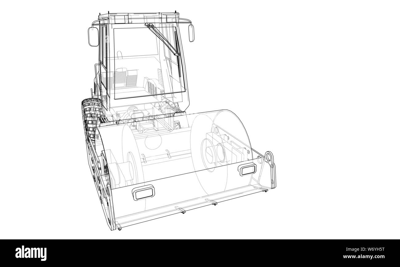Construction machine. Asphalt compactor vector Stock Vector Image & Art ...