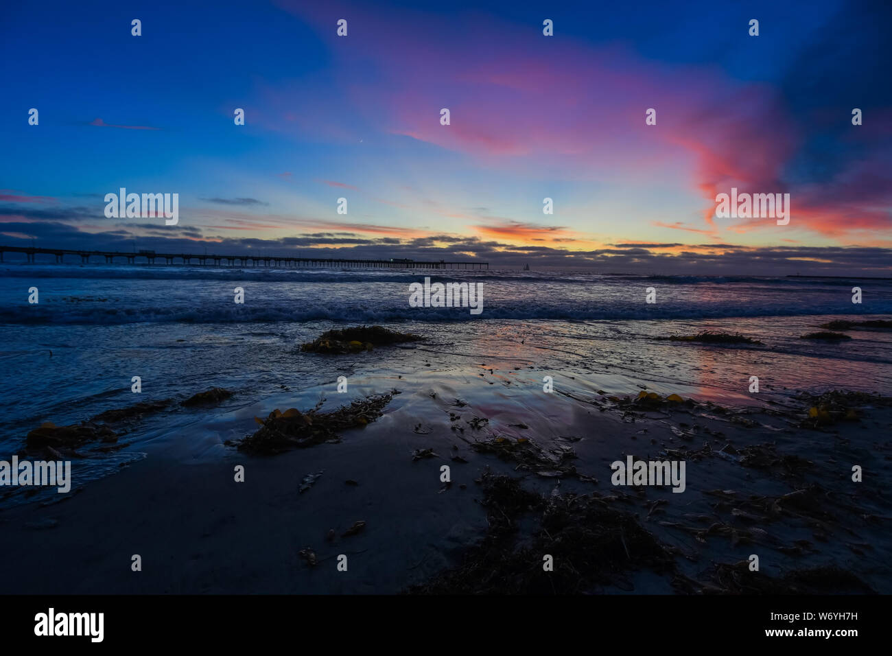 Sunset Ocean Beach San Diego California Stock Photo - Alamy
