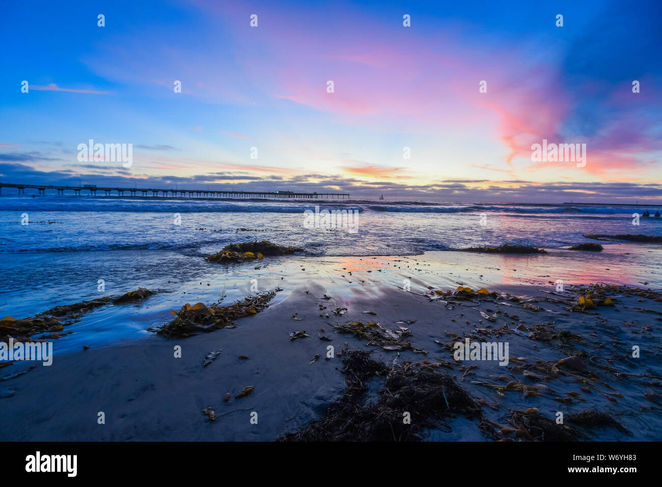 Sunset Ocean Beach San Diego California Stock Photo - Alamy