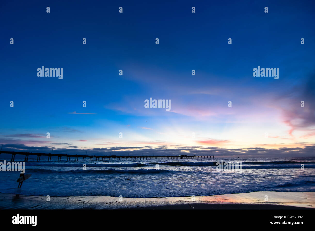 Sunset Ocean Beach San Diego California Stock Photo - Alamy
