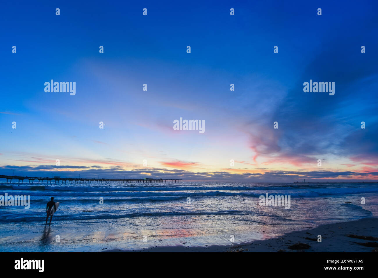 Sunset Ocean Beach San Diego California Stock Photo - Alamy