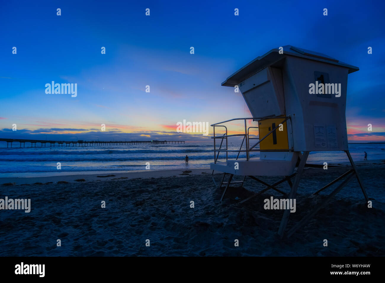 Sunset Ocean Beach San Diego California Stock Photo - Alamy