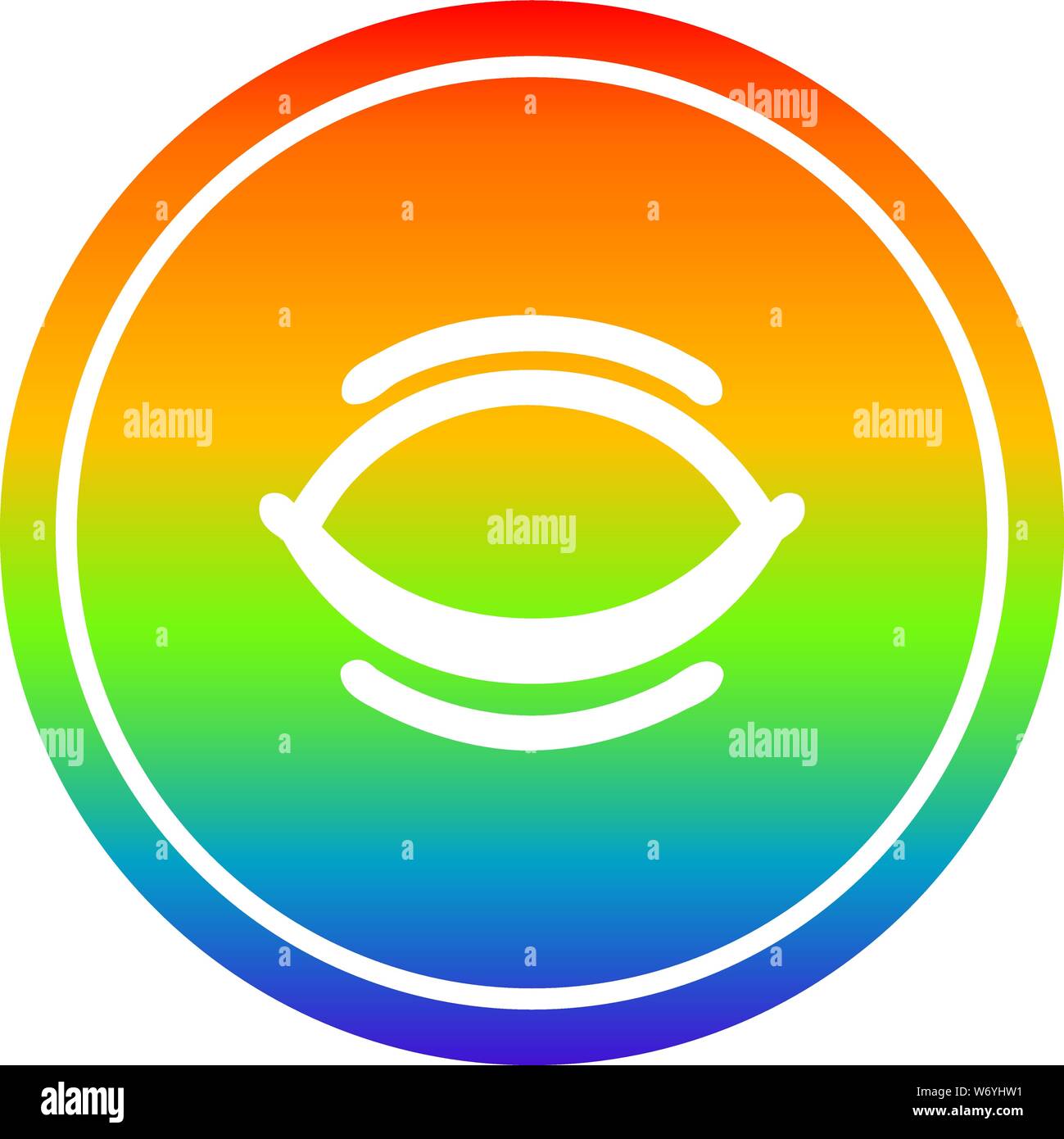 closed eye circular icon with rainbow gradient finish Stock Vector ...