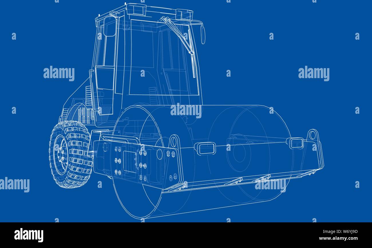 Construction machine. Asphalt compactor vector Stock Vector Image & Art ...