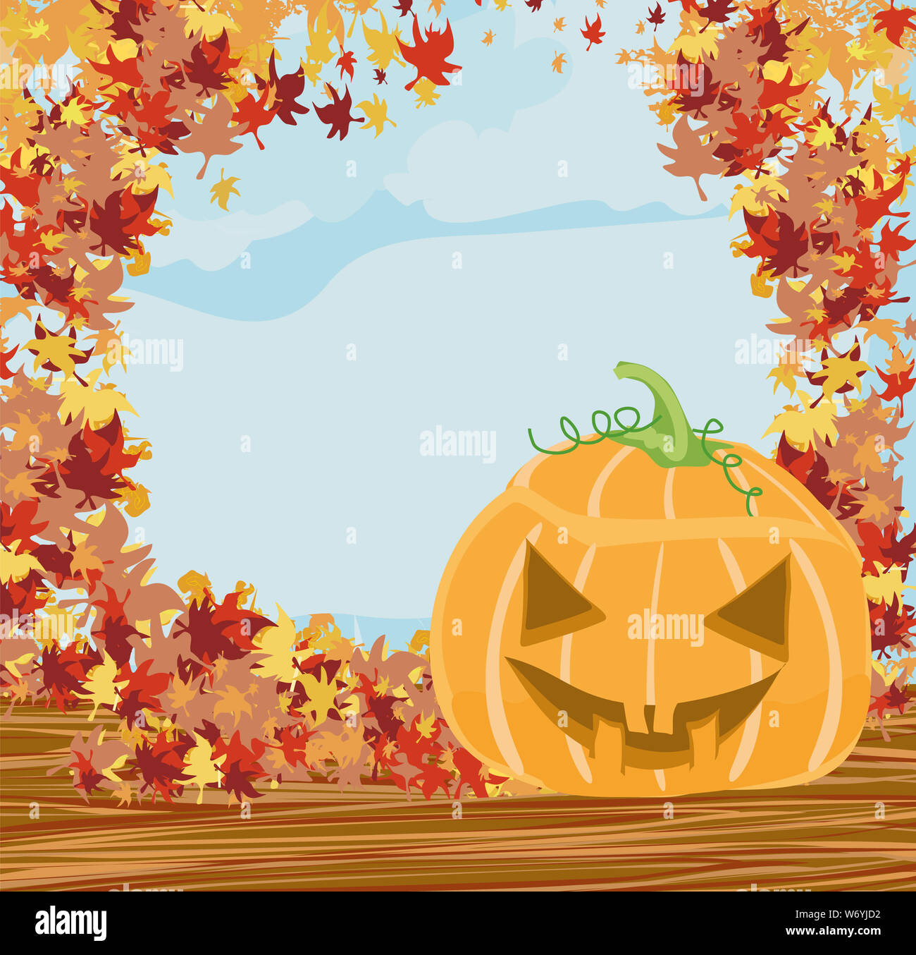 Halloween pumpkin frame Stock Photo - Alamy
