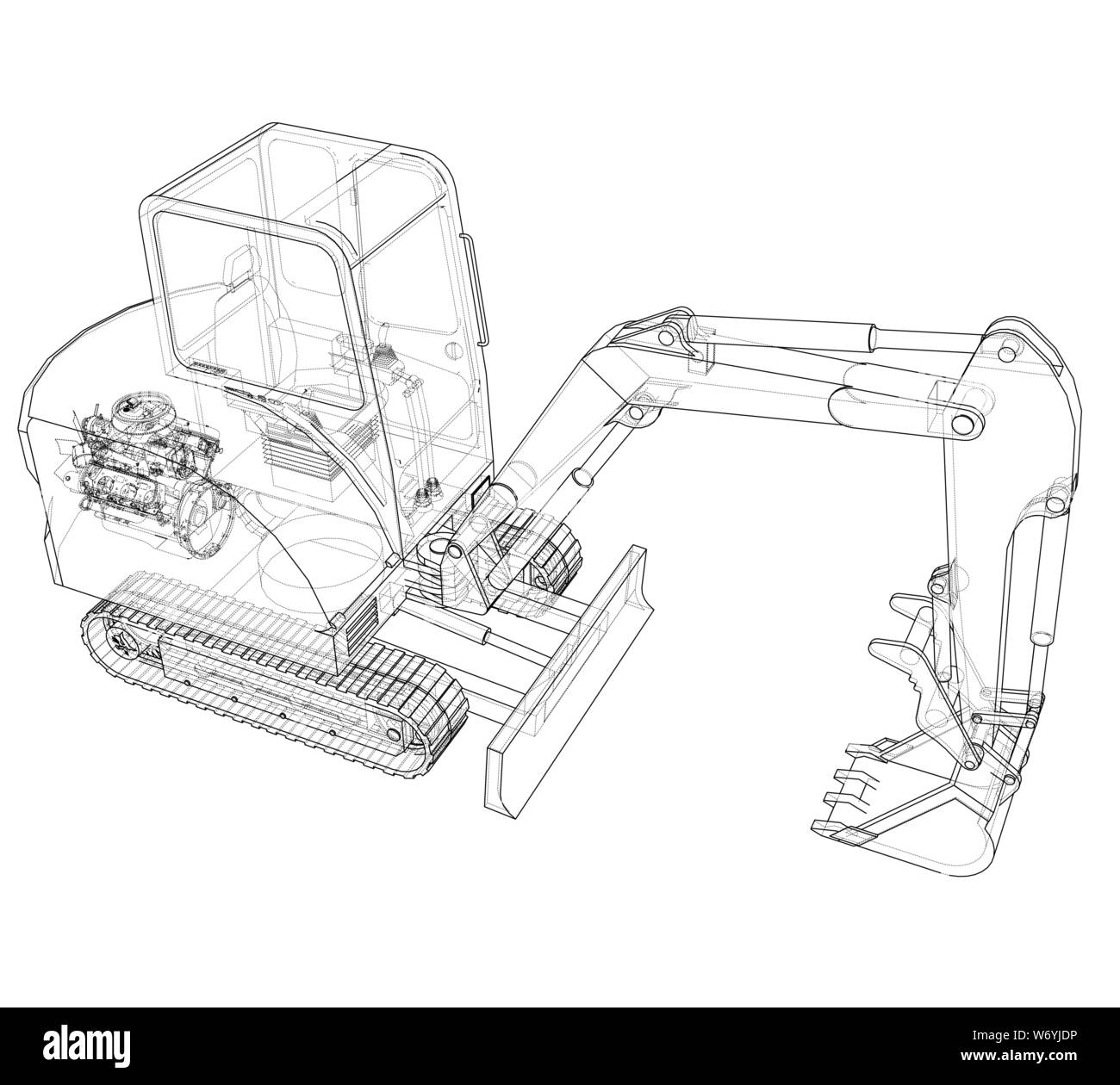 Sketch of Small Treactor with Actor. Vector Stock Vector Image & Art ...