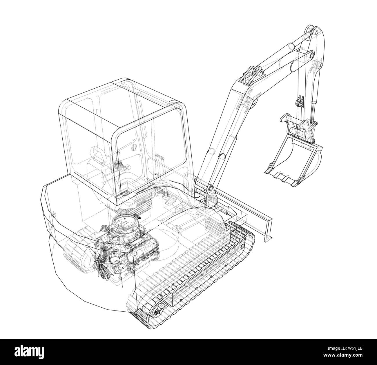 Sketch of Small Treactor with Actor. Vector Stock Vector Image & Art ...