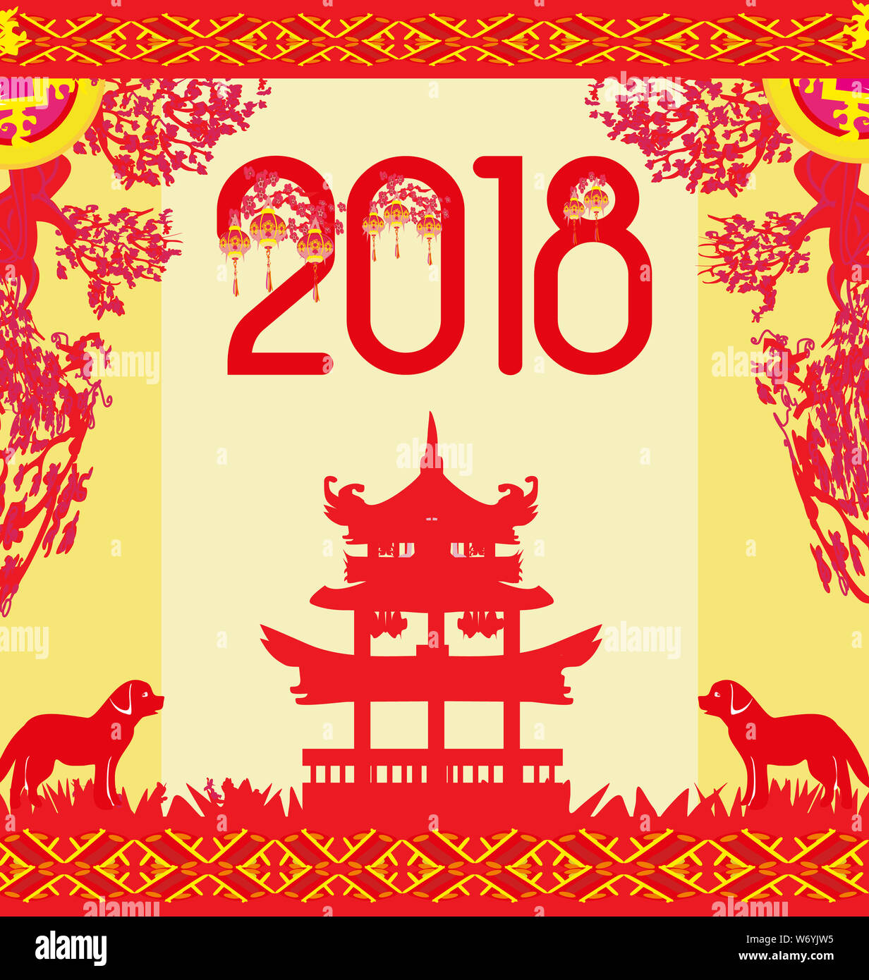 Chinese zodiac the year of Dog Stock Photo - Alamy