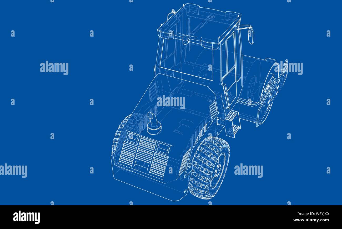 Construction machine. Asphalt compactor vector Stock Vector Image & Art ...
