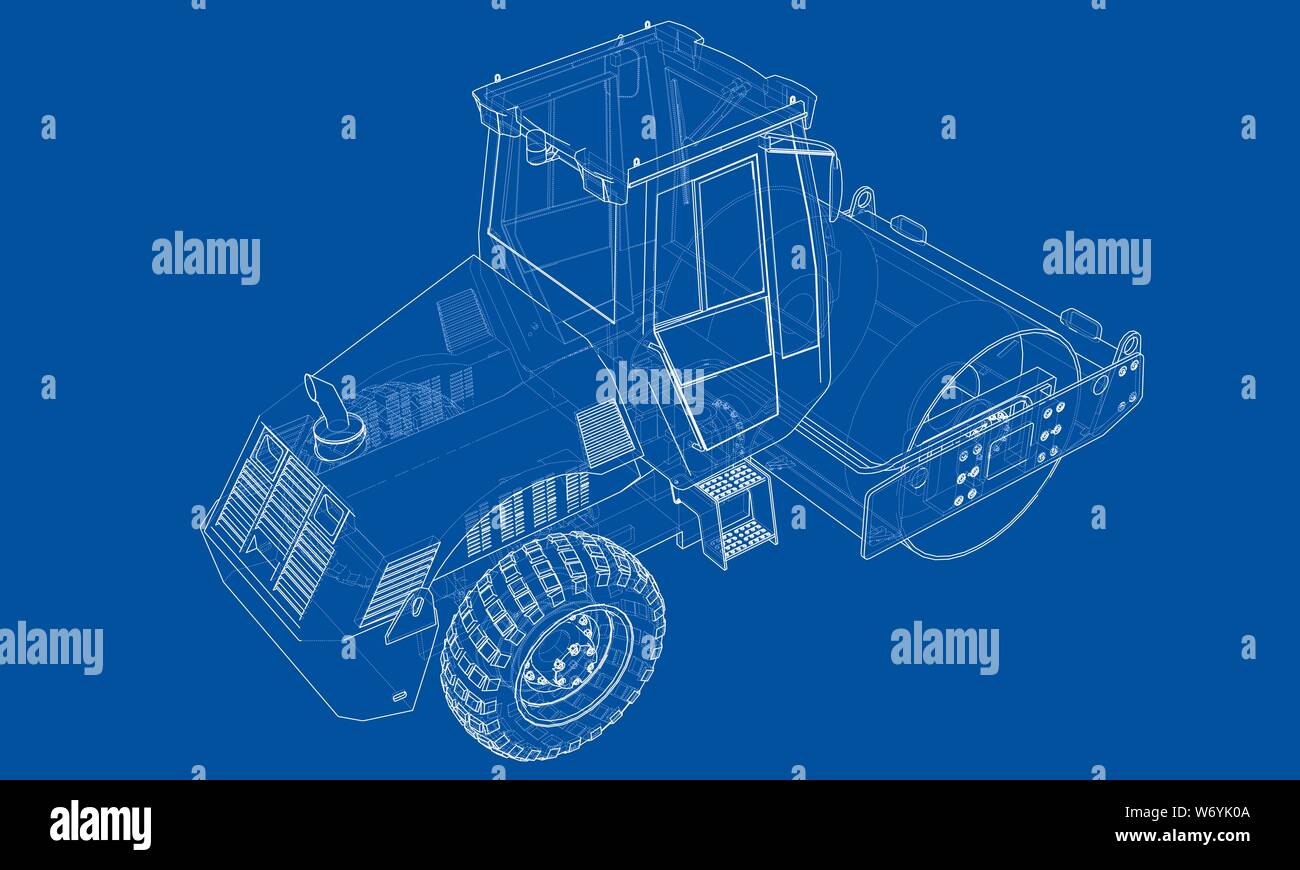 Construction machine. Asphalt compactor vector Stock Vector Image & Art ...