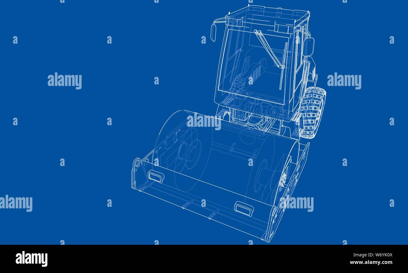 Construction machine. Asphalt compactor vector Stock Vector Image & Art ...