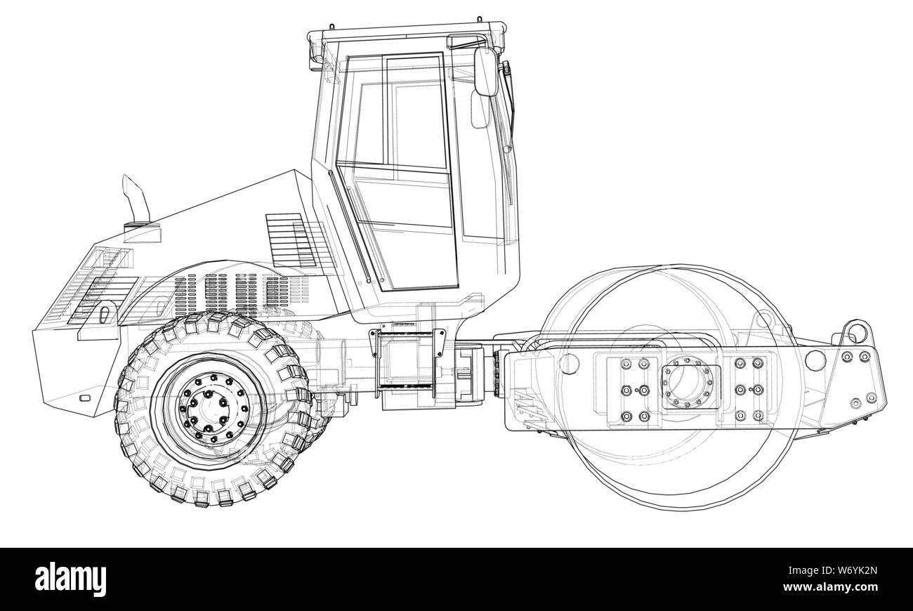 Construction machine. Asphalt compactor vector Stock Vector Image & Art ...