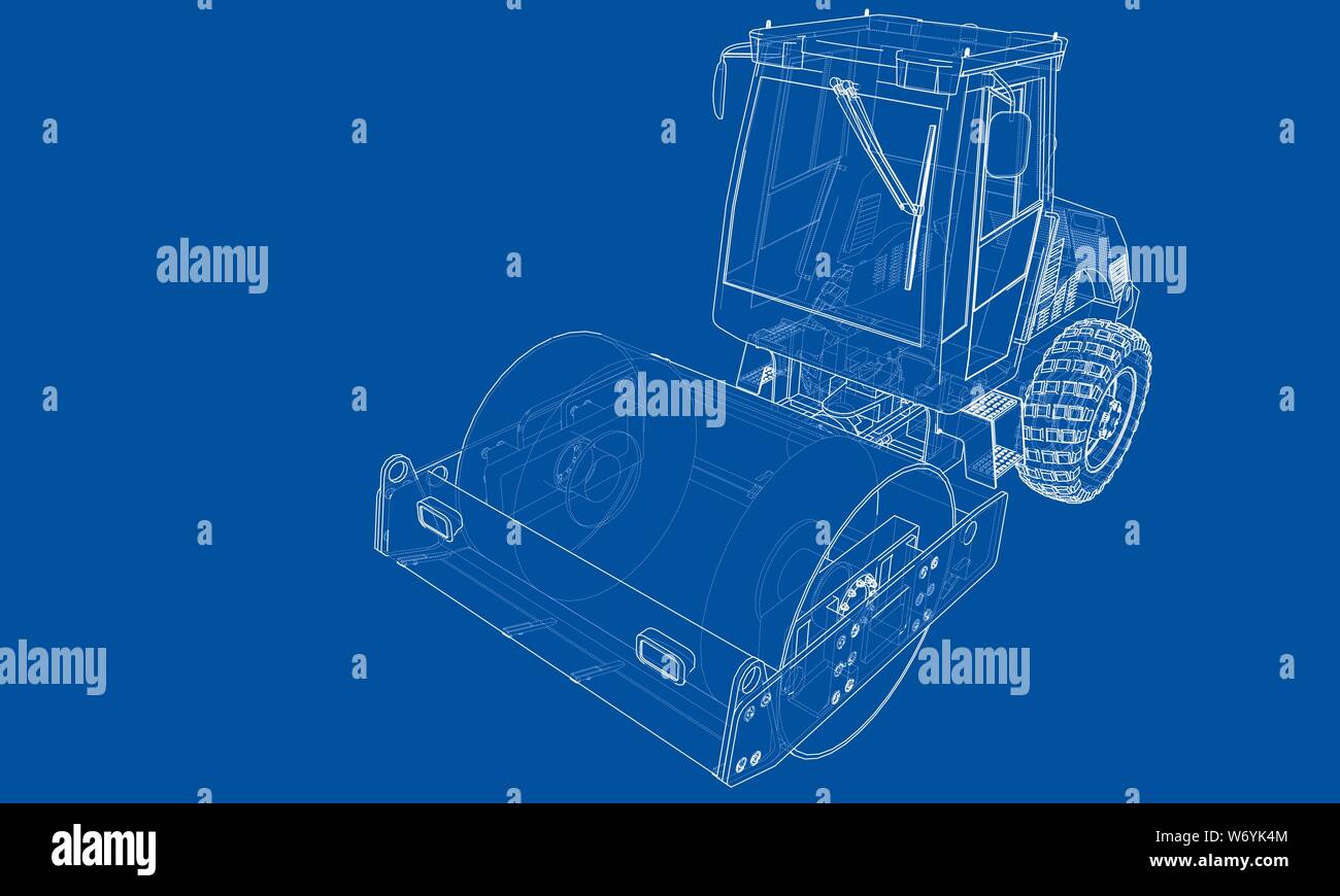 Construction machine. Asphalt compactor vector Stock Vector Image & Art ...