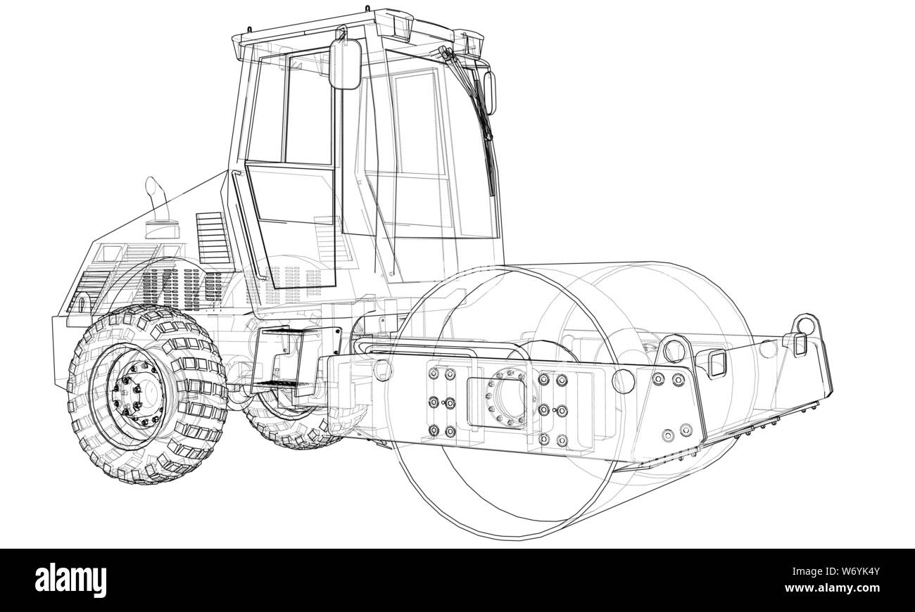Construction machine. Asphalt compactor vector Stock Vector Image & Art ...