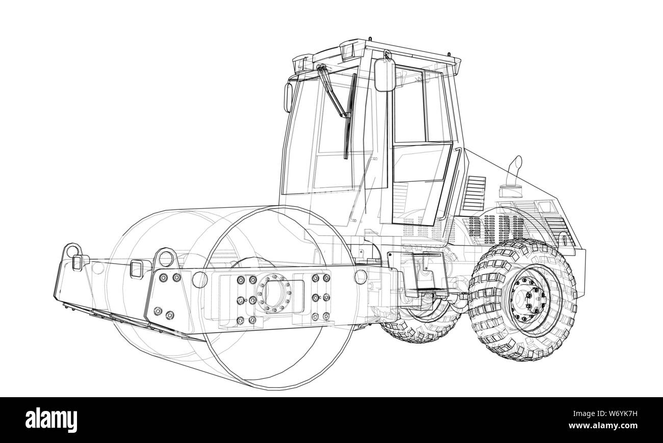 Construction machine. Asphalt compactor vector Stock Vector Image & Art ...