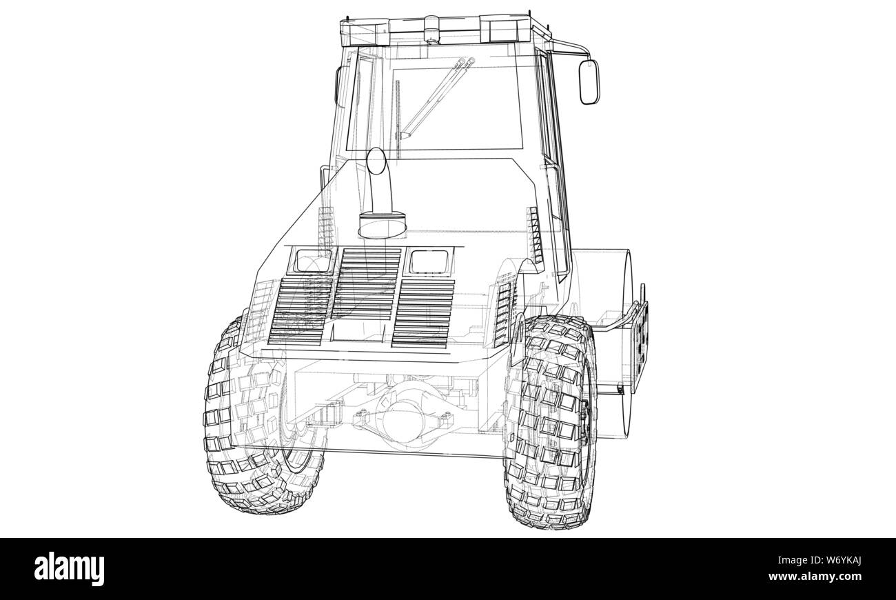 Construction machine. Asphalt compactor vector Stock Vector Image & Art ...